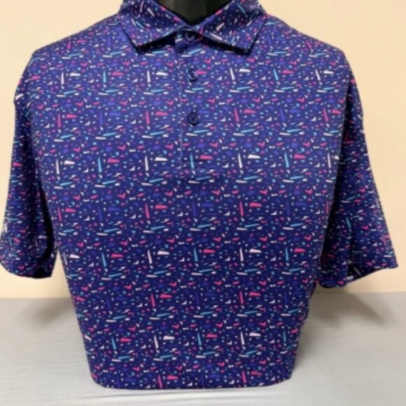 Coby Stevens | Shirts | Cs Purple Retro Confetti Print Polo | Poshmark